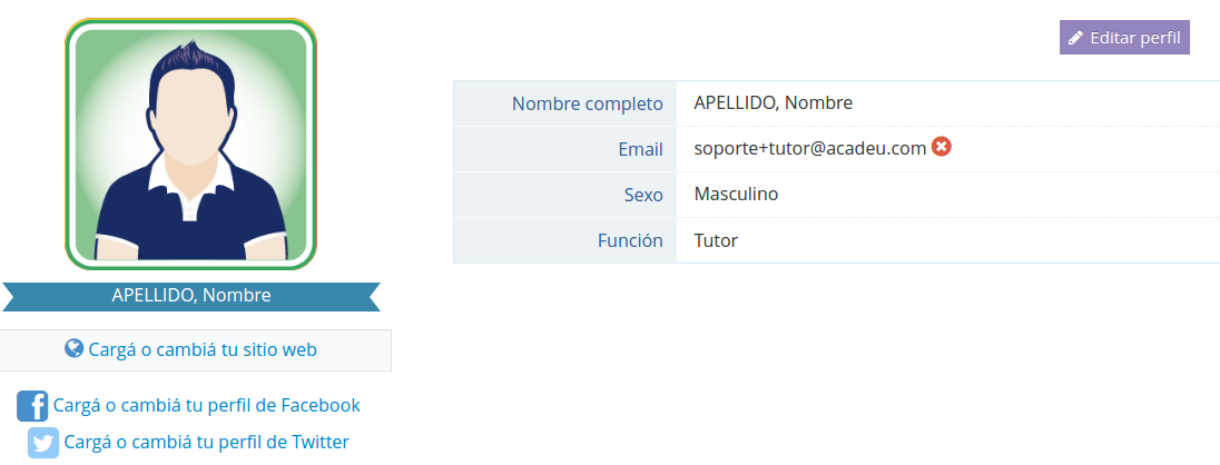 ¿Cómo modificar datos personales del usuario? | Ayuda de Acadeu